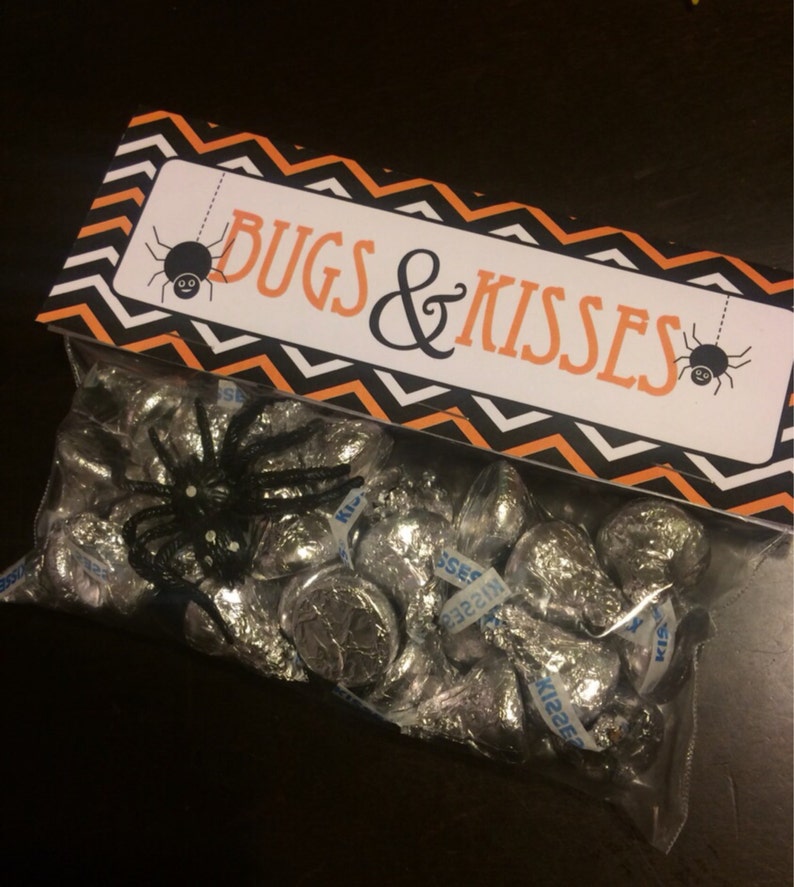 INSTANT Download Bugs and Kisses Halloween Treat Bag Topper - Etsy