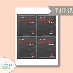 Dino-mite Friend Personalized Valentine - Dinosaur Valentine ...