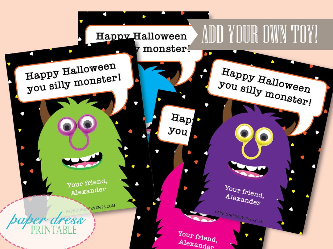 Silly Monster Personalized Halloween - Googly Eye Ring - Printable PDF ...