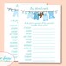 INSTANT Download Baby Shower Clothesline Word Scramble Game Blue ...