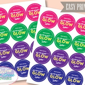 Glow Stick Valentine's Day Tags - Personalized - You Make My Heart Glow ...