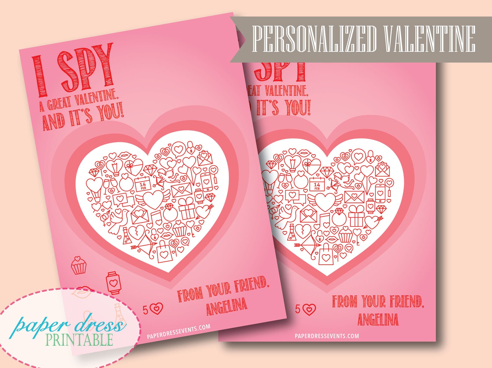 I Spy A Great Valentine Personalized Classroom - Etsy