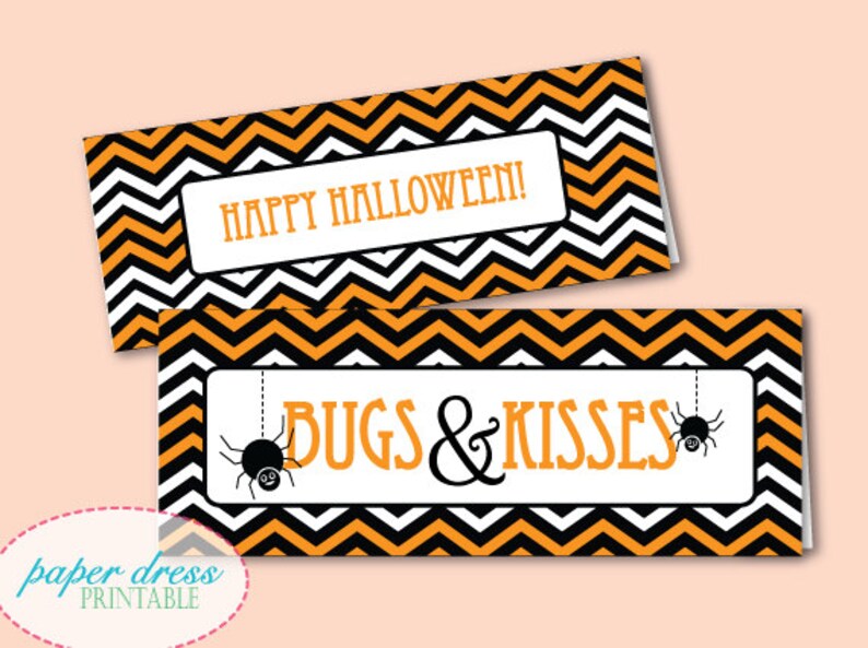 INSTANT Download Bugs and Kisses Halloween Treat Bag Topper - Etsy