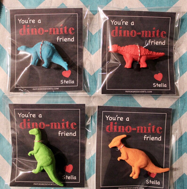 Dino-mite Friend Personalized Valentine Dinosaur Valentine | Etsy