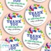 Set of 12 - Birthday Balloon Thank You Tags Labels Stickers - Etsy