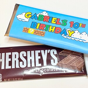 Super Mario Inspired Wrapped Chocolate Bars - Personalized Birthday ...