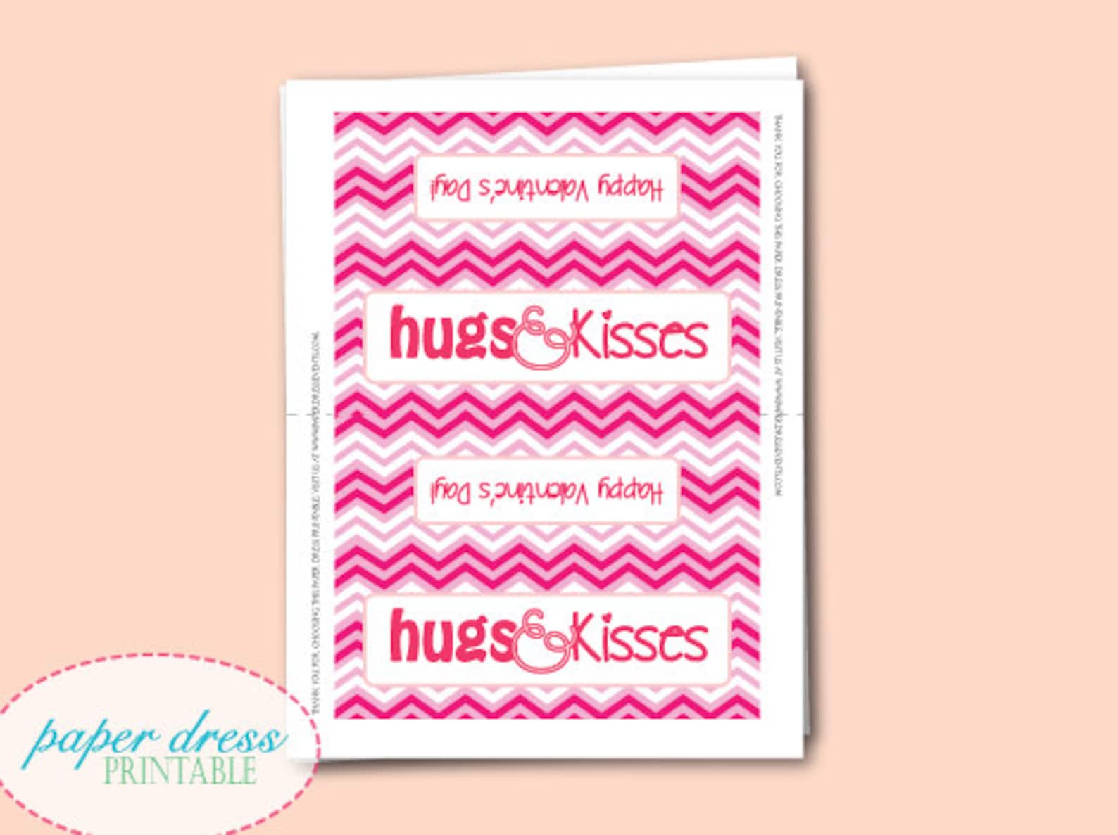 INSTANT Download - Hugs & Kisses - Happy Valentine's Day Treat Bag ...