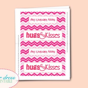 INSTANT Download - Hugs & Kisses - Happy Valentine's Day Treat Bag ...