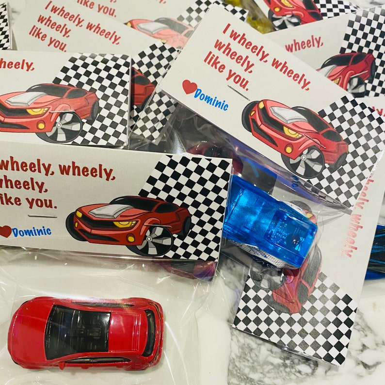 Set of 20 - Wheely Like You Valentine - Race Car Driver Treat Bag ...