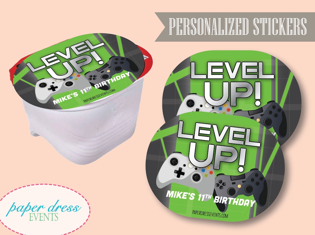 Set of 6 - Gamer Video Game Chips Labels Gamer Video Game Birthday ...