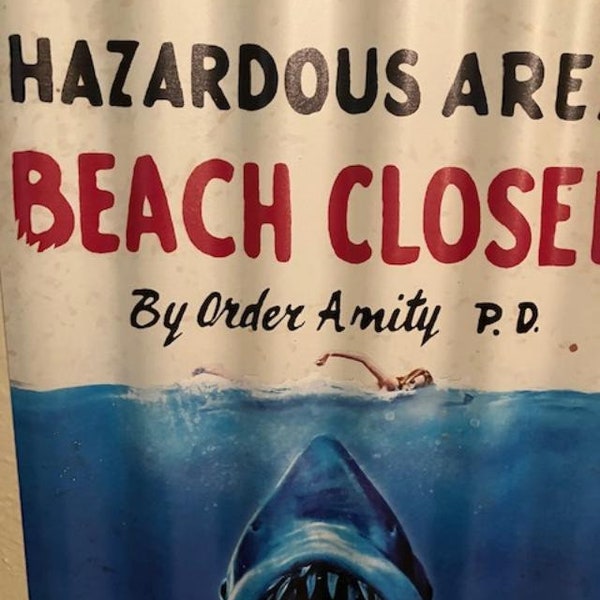 Beach Closed Jaws Sign - Etsy