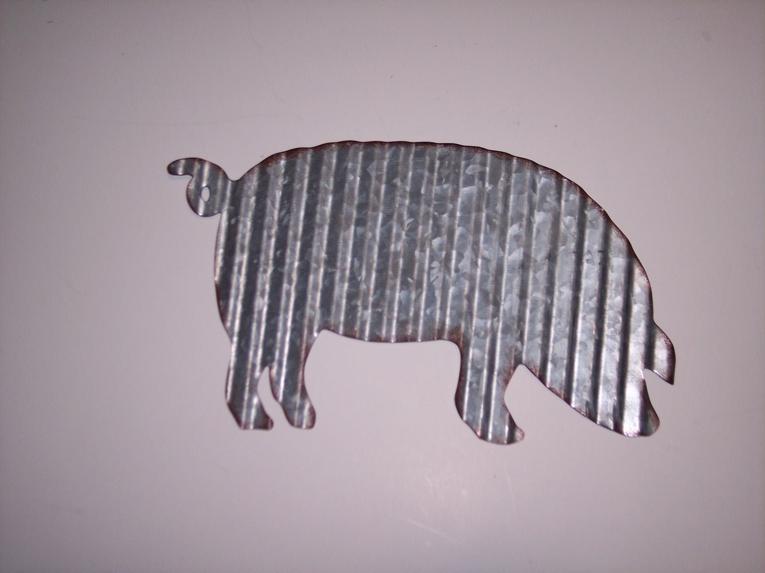 Corrugated Tin Pig Wall Art Tin Farm Animals Metal Wall Art | Etsy