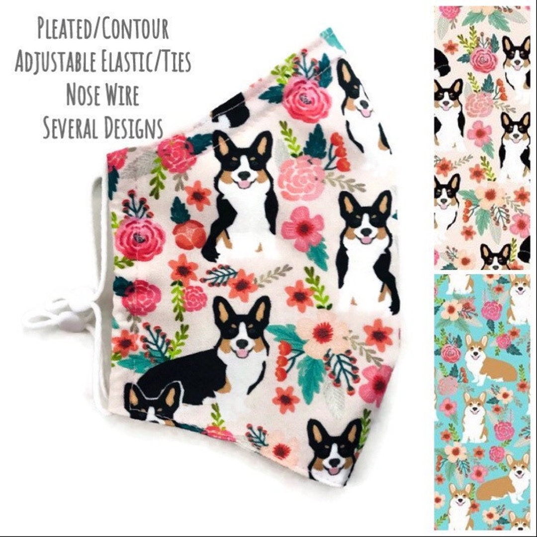 Corgi Face Mask Several Styles & Options - Etsy