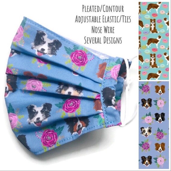 Border Collie Face Mask Several Styles & Options - Etsy