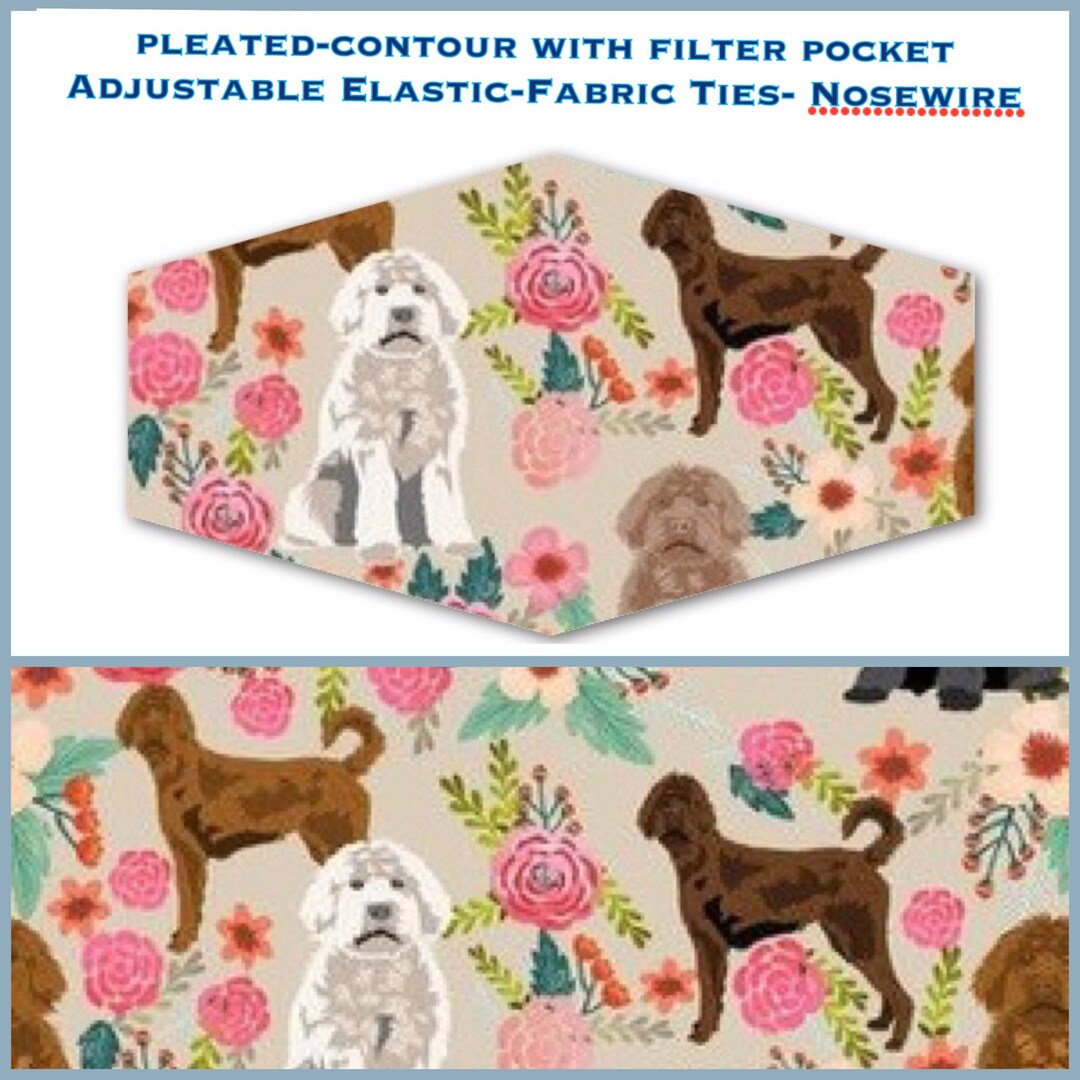 Labradoodle Face Mask Several Styles & Options - Etsy