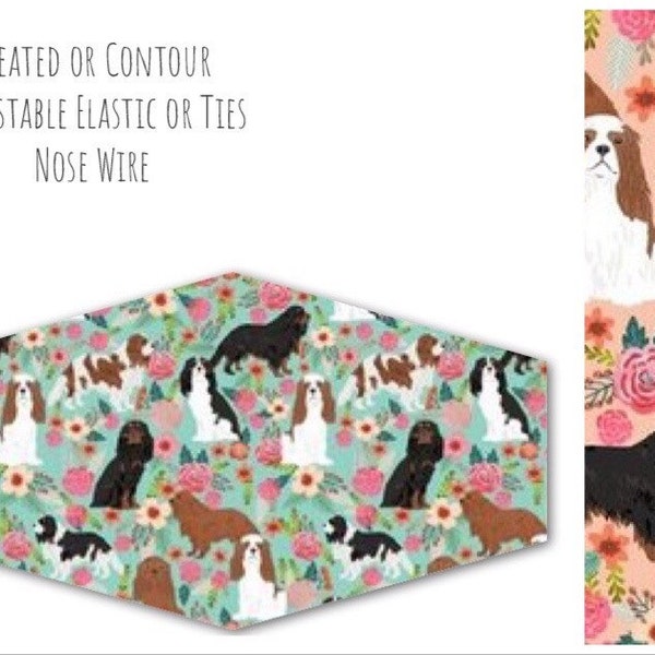 Cavalier King Charles Face Mask - Etsy