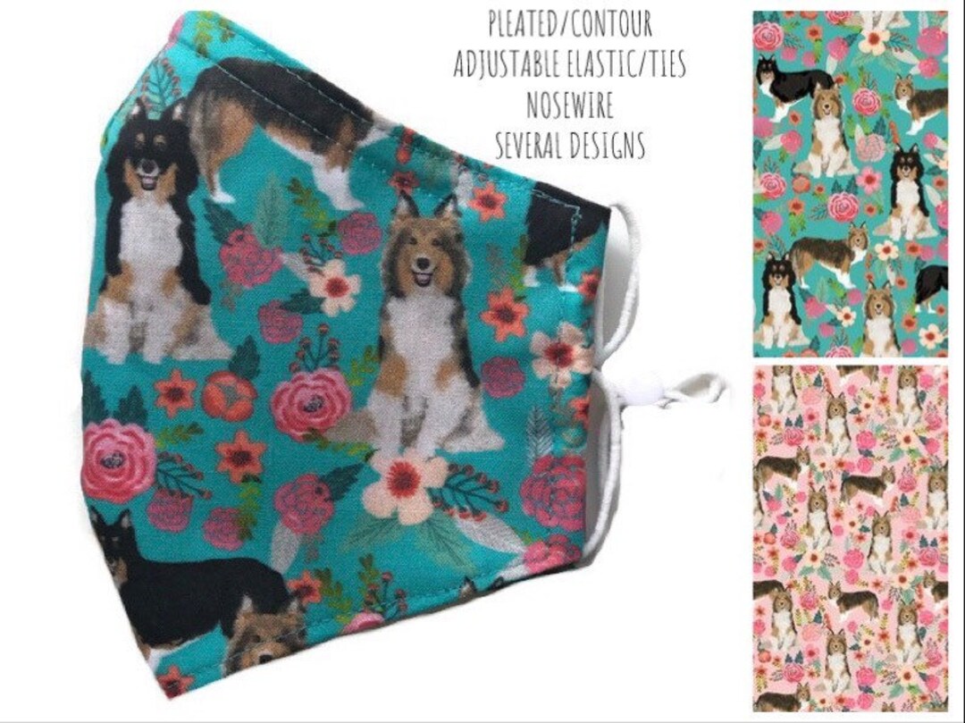 Sheltie Face Mask Several Styles & Options - Etsy
