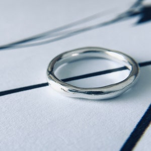 Wobbly Band Ring Perfectly Imperfect Organic Wax Carved - Etsy UK