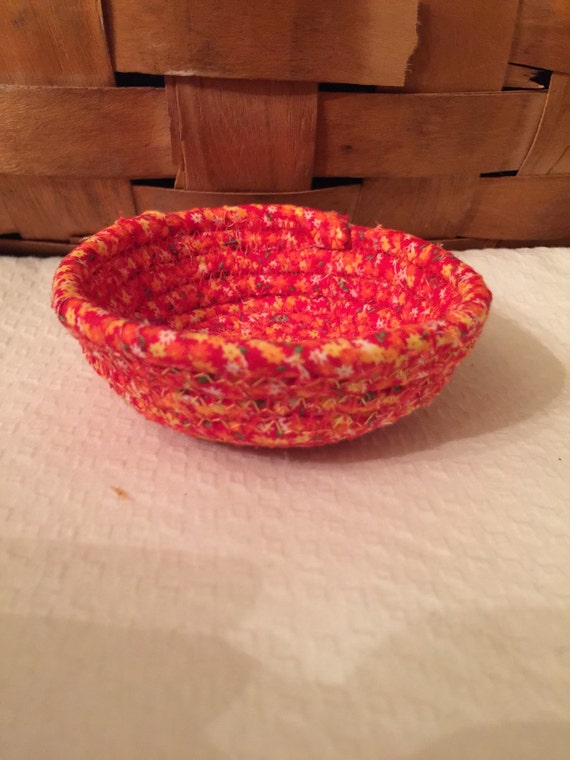 Items similar to Coiled Fabric Basket on Etsy