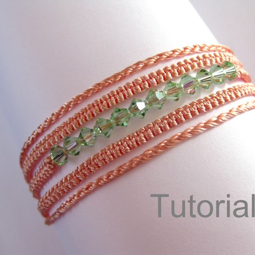 Micro Macrame Tutorial Leaves Bracelet Pattern Beaded - Etsy