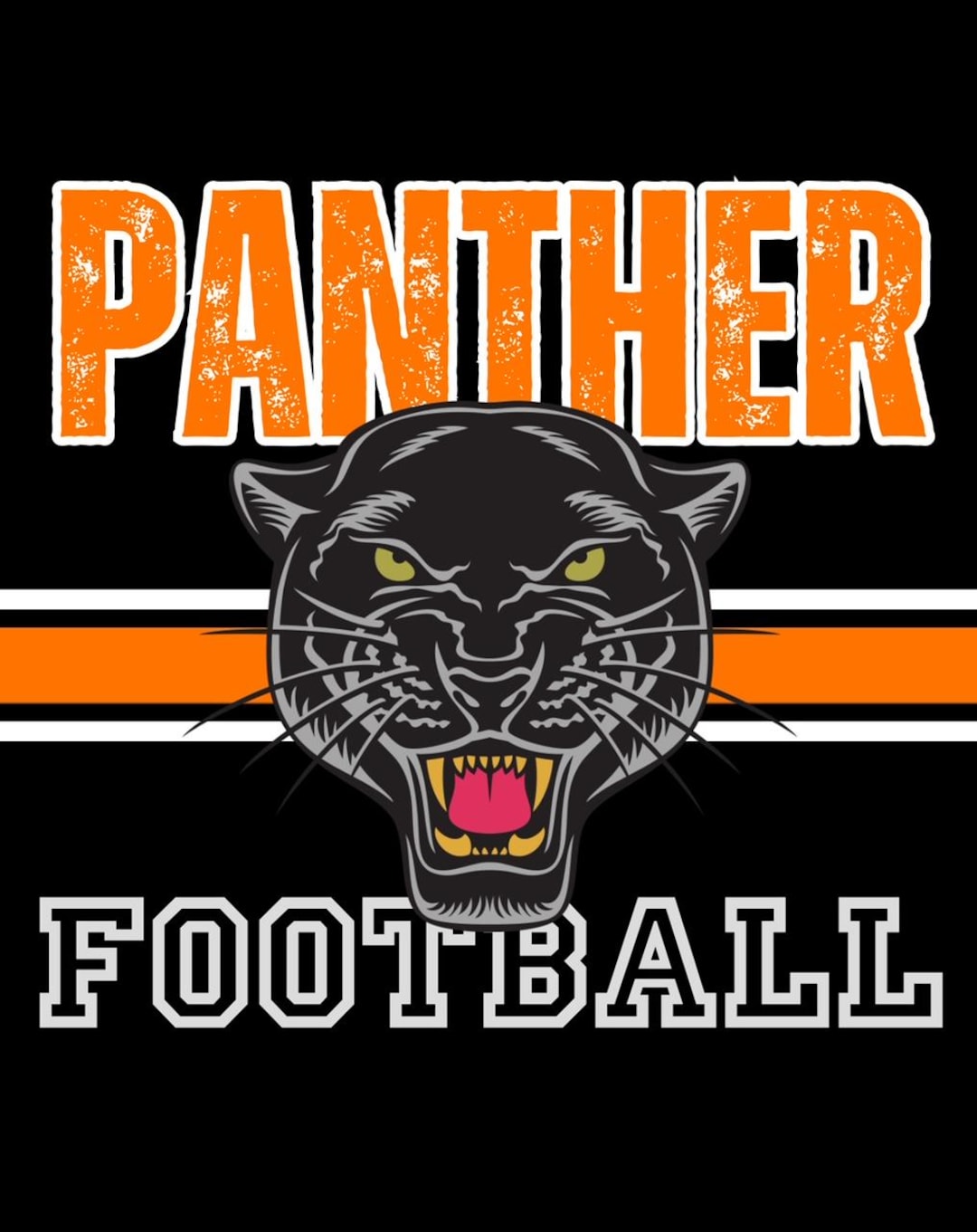 Panther Football PNG, Digital Download, Orange, Black, Team - Etsy