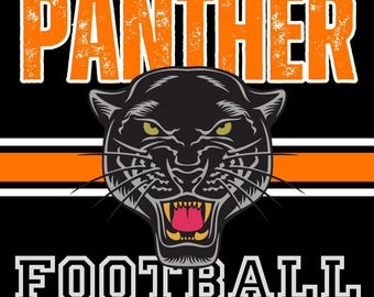 Panthers Orange Black Checkered, Game Day, Football, PNG, Digital ...