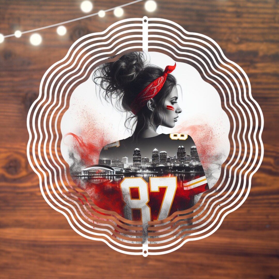 KC Football Messy Bun Kelce Wind Spinner Bandana, Kansas City Garden ...