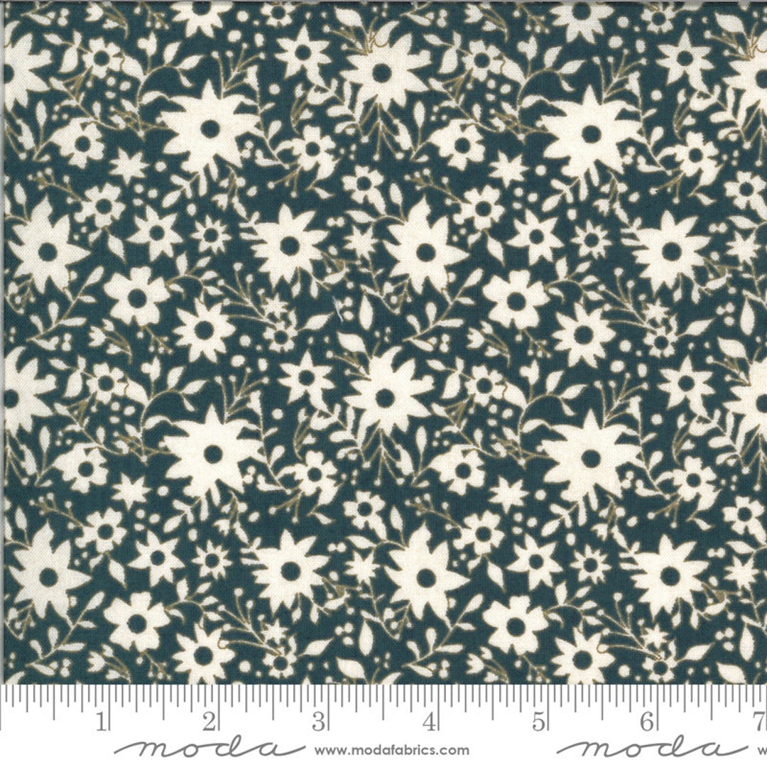 Granny Smith Floral in Blueberry Cider by Basicgrey for Moda - Etsy