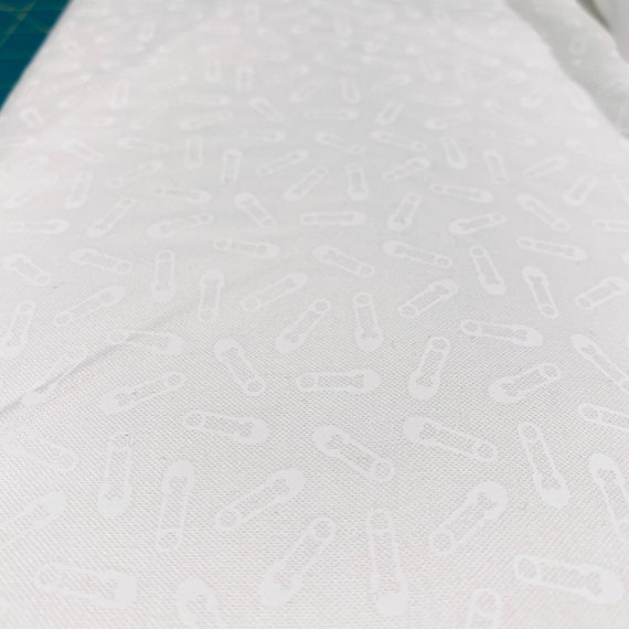 Safety Pins on White Muslin Mates for Moda Fabrics 9965-11 | Etsy