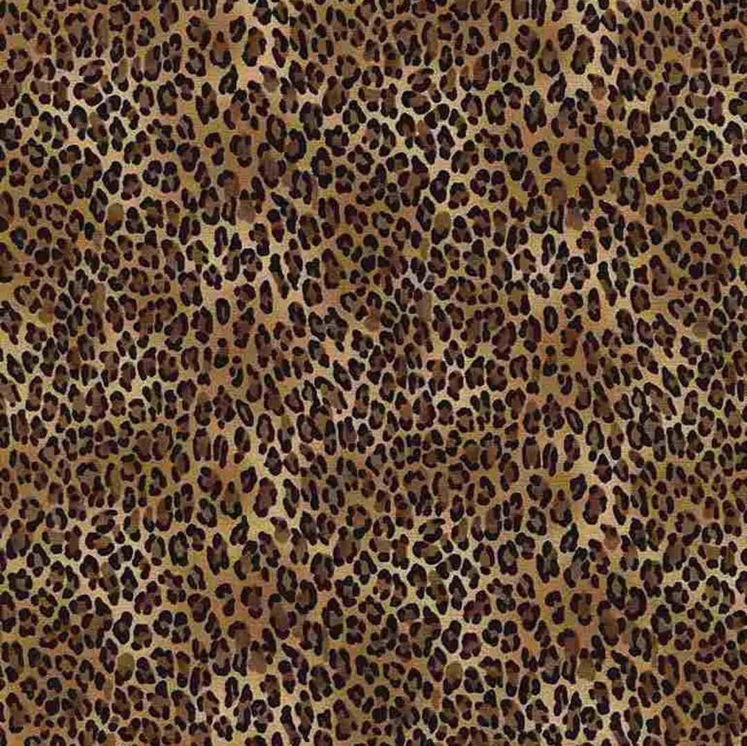 Tiny Leopard in Leopard Timeless Treasures C2722 100% Cotton Quilting ...