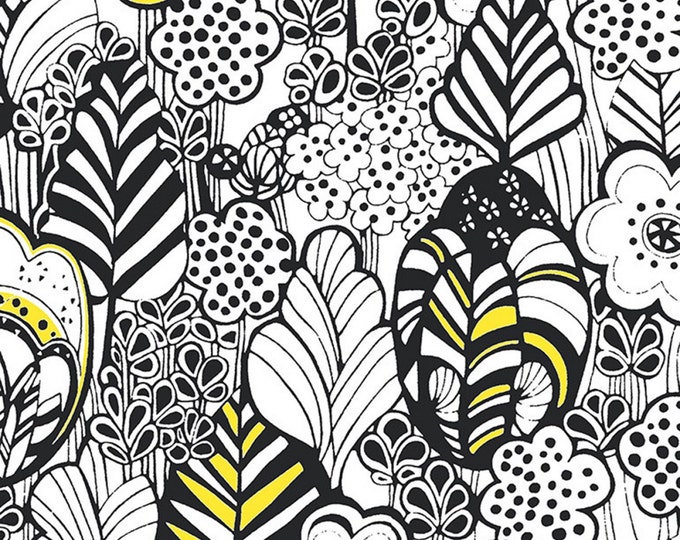 Doodled Tri Color Florals on White | Sundance by Timeless Treasures ...