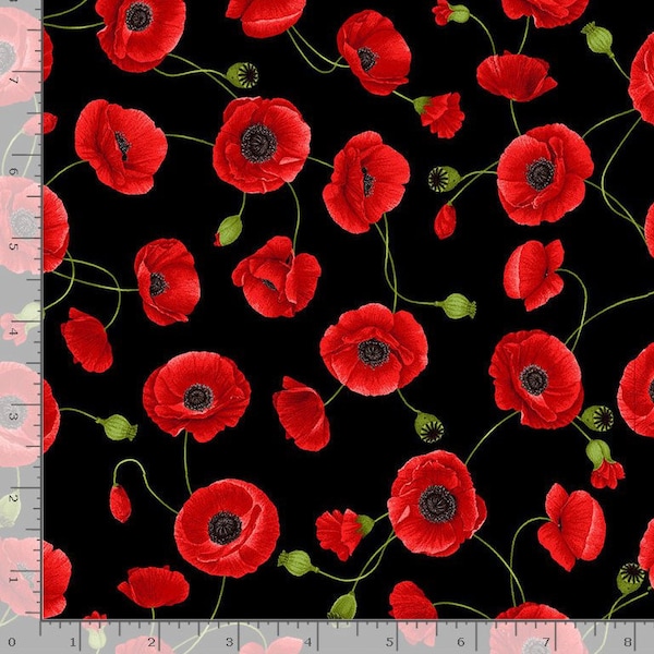 Poppy Fabric - Etsy