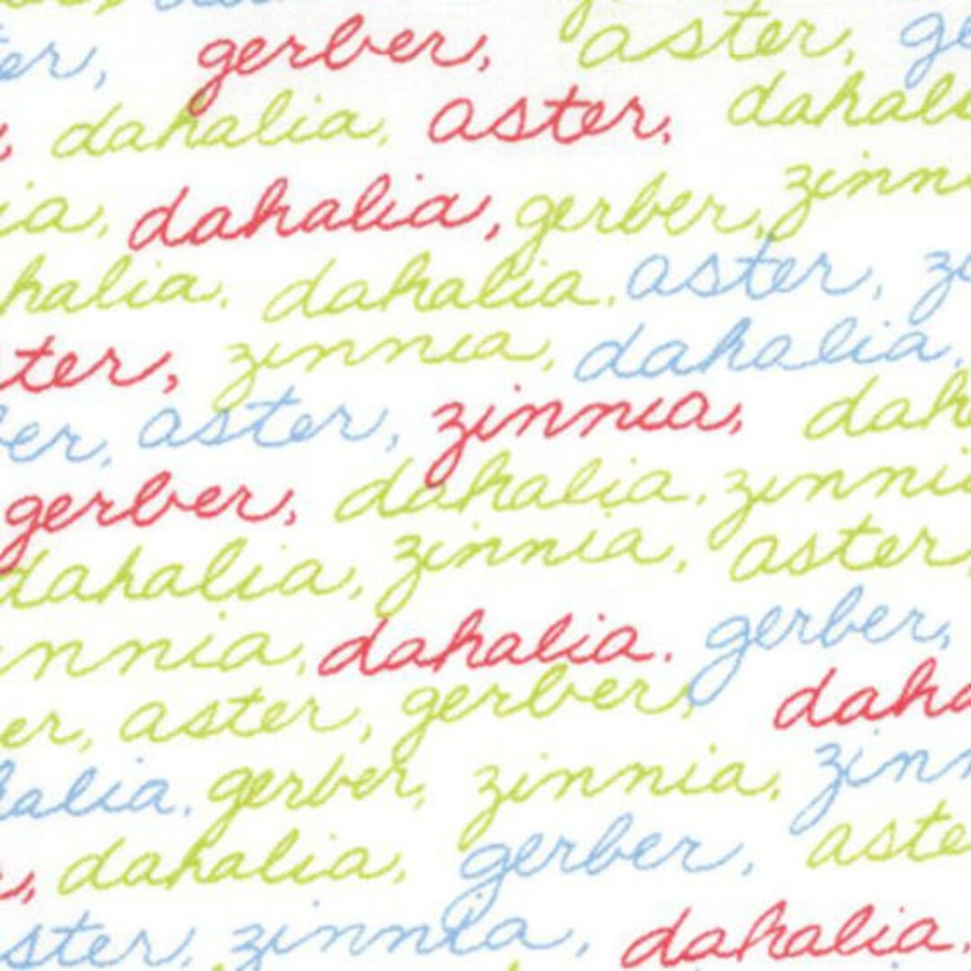 Words in White Cloud | Fresh Flowers by Deb Strain | Moda Fabrics 19454 ...