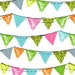 ON SALE Party Bunting Flags in Aqua Michael Miller Fabrics CX5926-AQUA ...