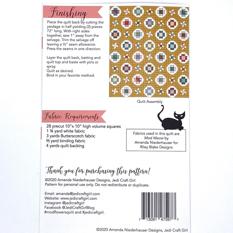 Mod Flowers Quilt Pattern | Amanda Niederhauser P156-MODFLOWERS | Jedi ...