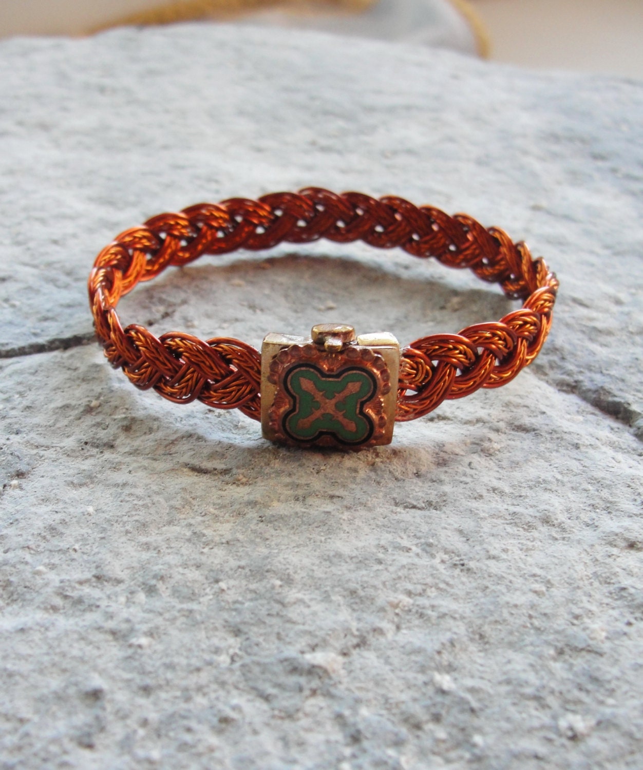 Hand Braided Copper Bracelet Cuff Bohemian Jewelry Wire - Etsy