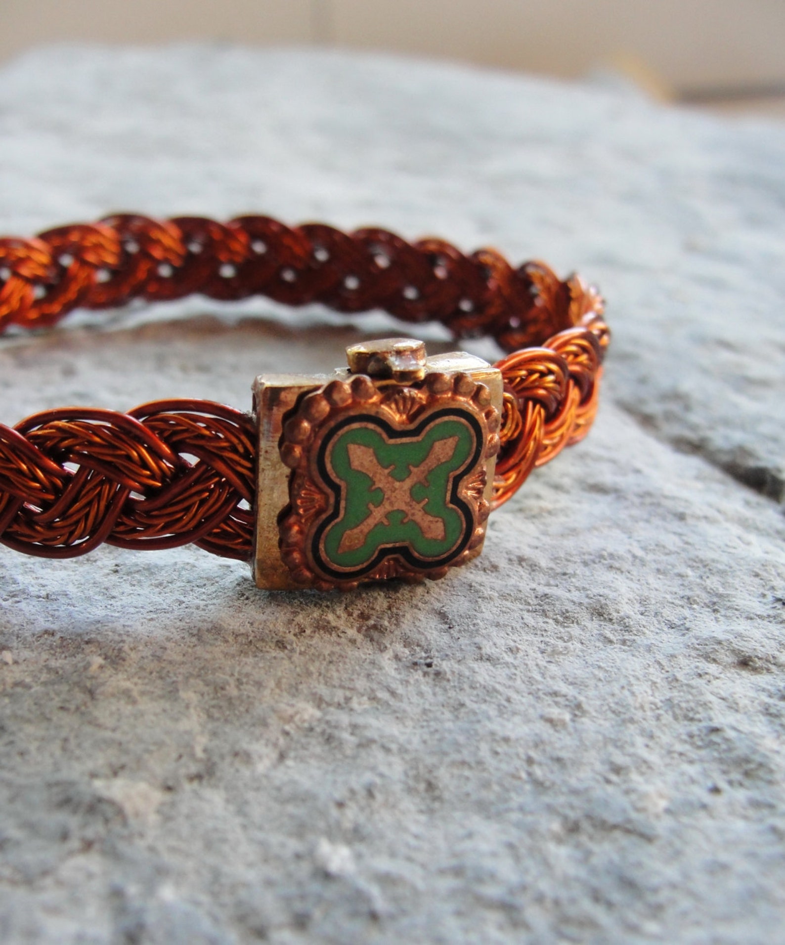 Hand Braided Copper Bracelet Cuff Bohemian Jewelry Wire - Etsy