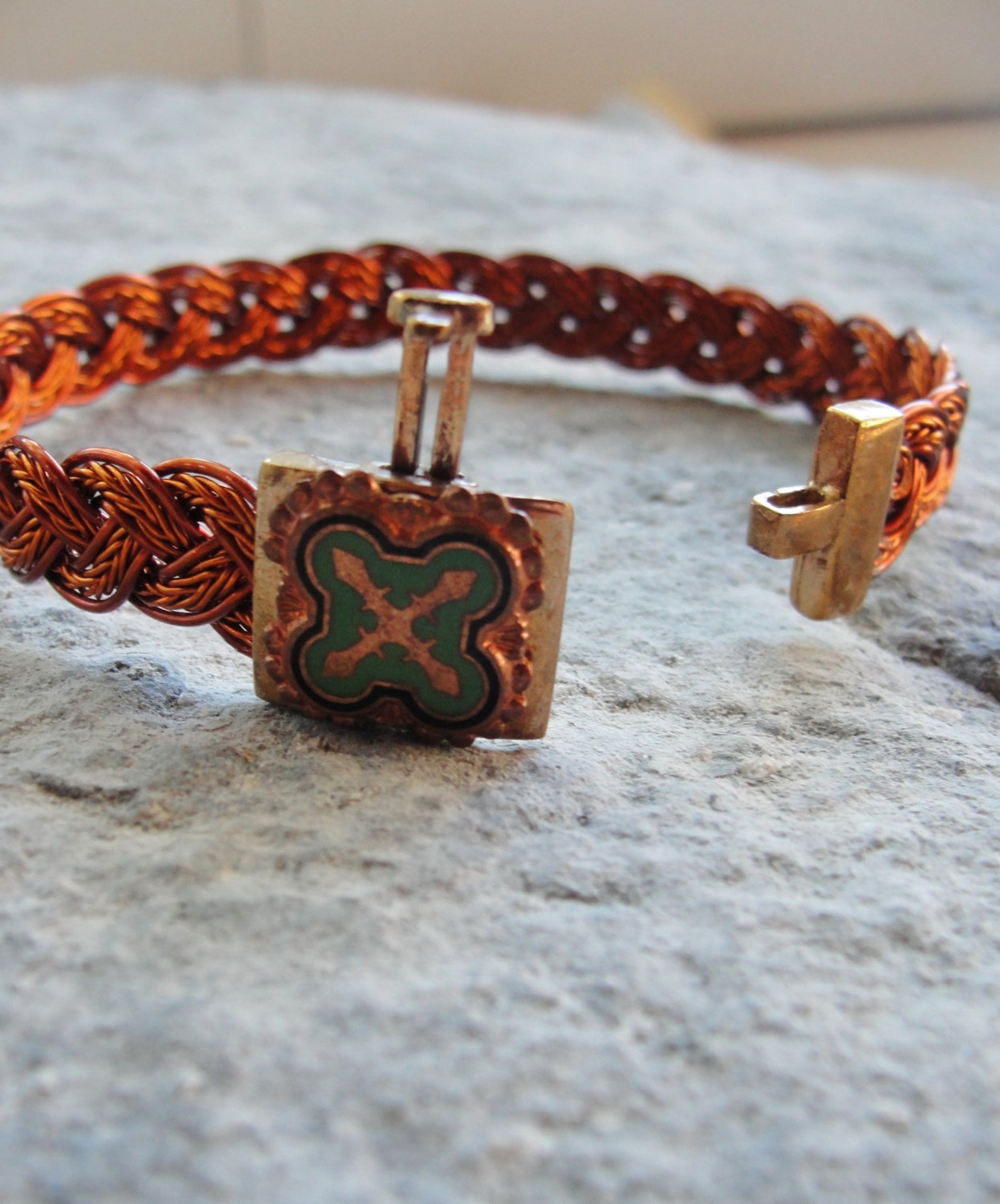 Hand Braided Copper Bracelet Cuff Bohemian Jewelry Wire - Etsy