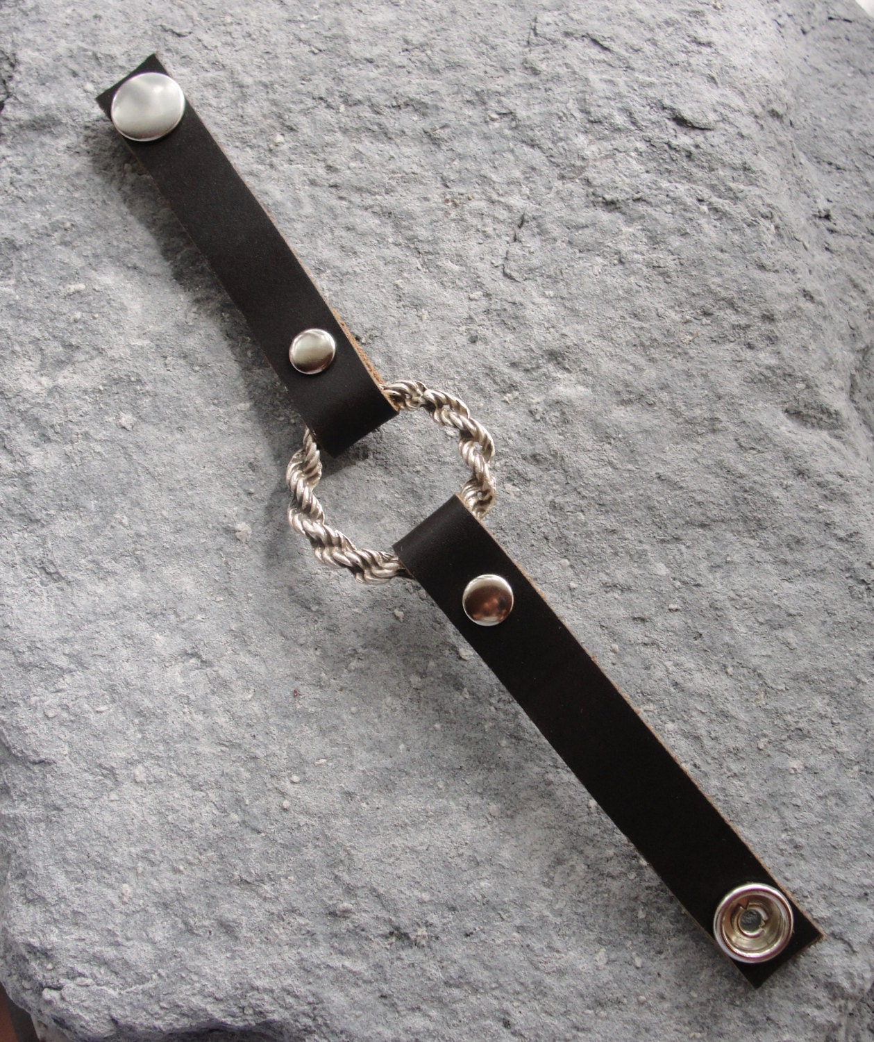 Leather Infinity Circle Bracelet Rustic Geometric Jewelry | Etsy