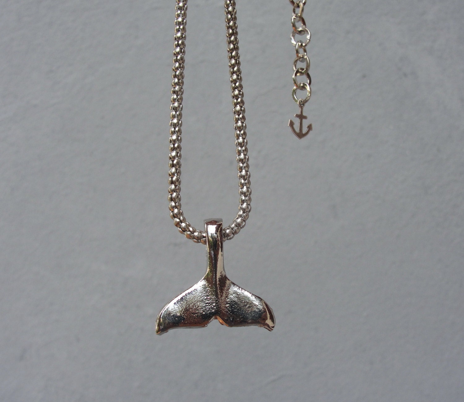 Whale Tail Necklace Nautical Necklace Beach Jewelry Anchor Necklace - Etsy