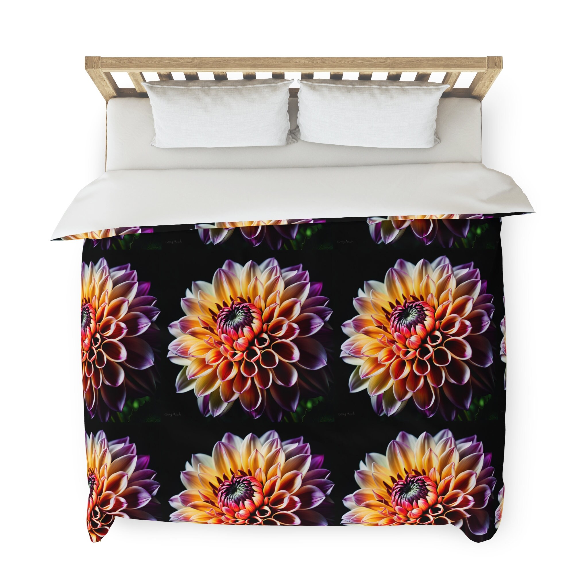 Dahlia Flower Duvet Cover Watercolor Flower Duvet Summer - Etsy