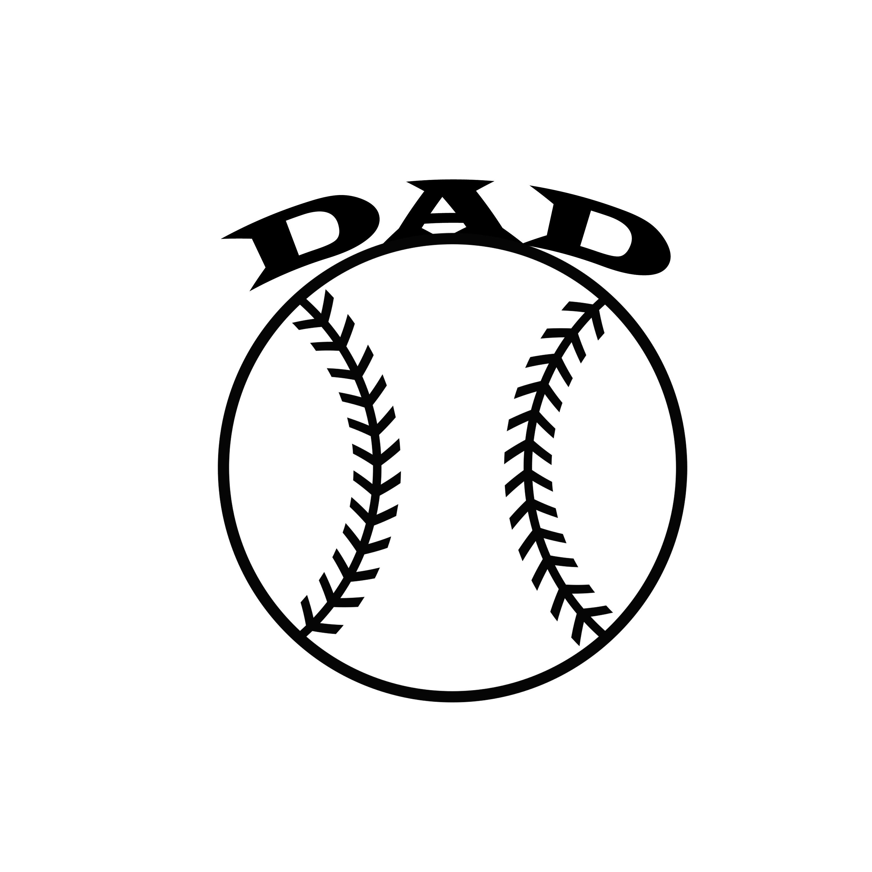 Baseball DAD Svg, Digital Download Baseball Stitch, Baseball Svg ...