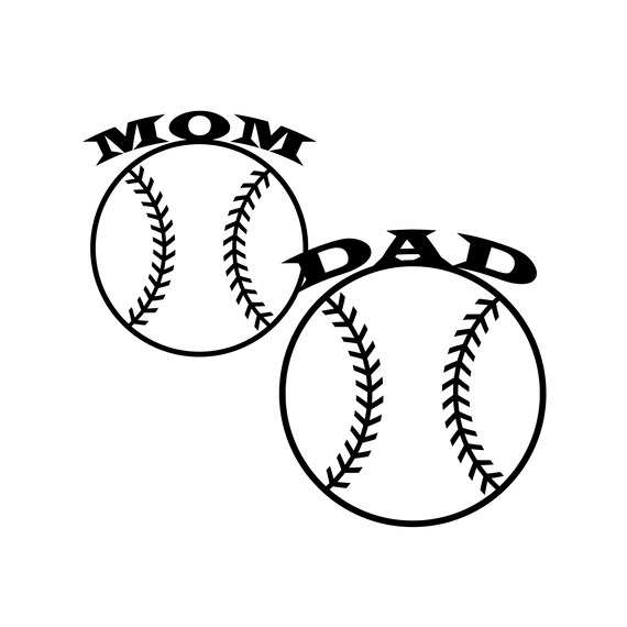Baseball MOM and DAD Svg Digital Download Baseball Stitch | Etsy