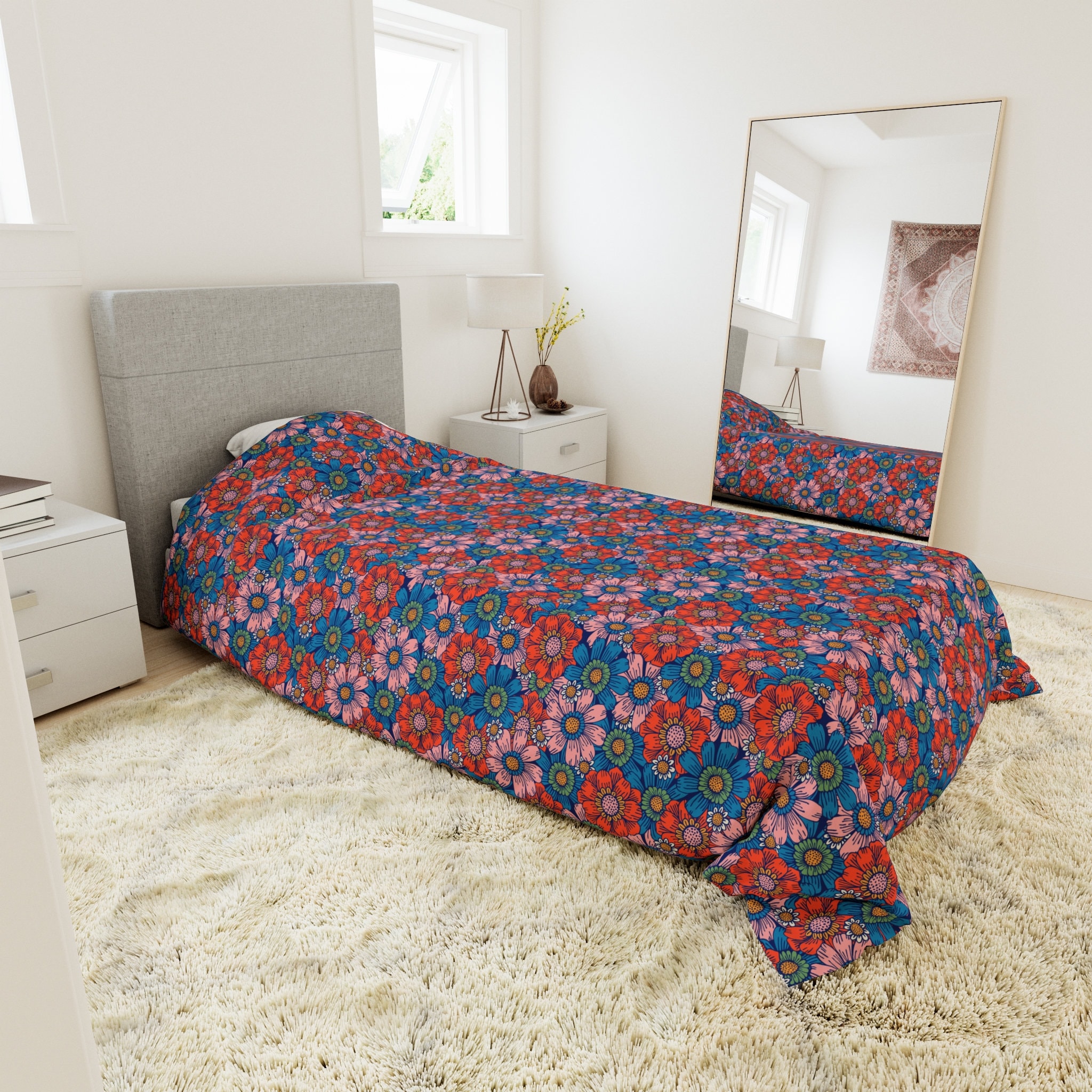 Wild Daisy Flower Duvet Cover, Flower Duvet, Duvet Cover Queen Duvet ...