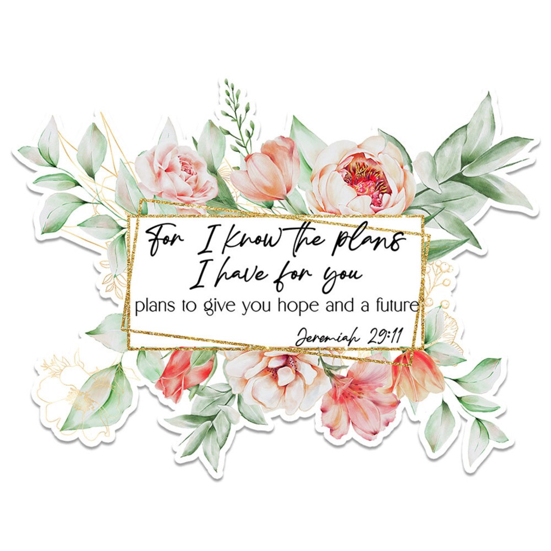 For I Know the Plans I Have for You Jeremiah 29:11 Pink Floral Bible ...