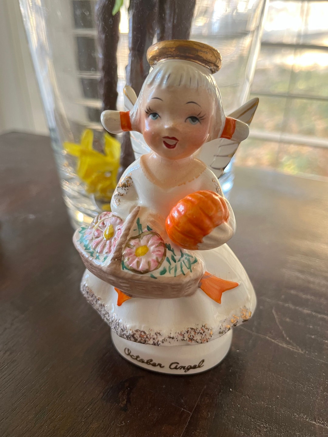 Vintage October Angel Ceramic Girl Figurine - Etsy
