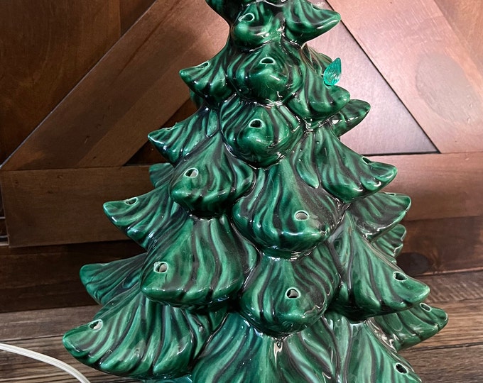 Vintage Ceramic Tree Christmas Tree With Base and Light Kit - Etsy