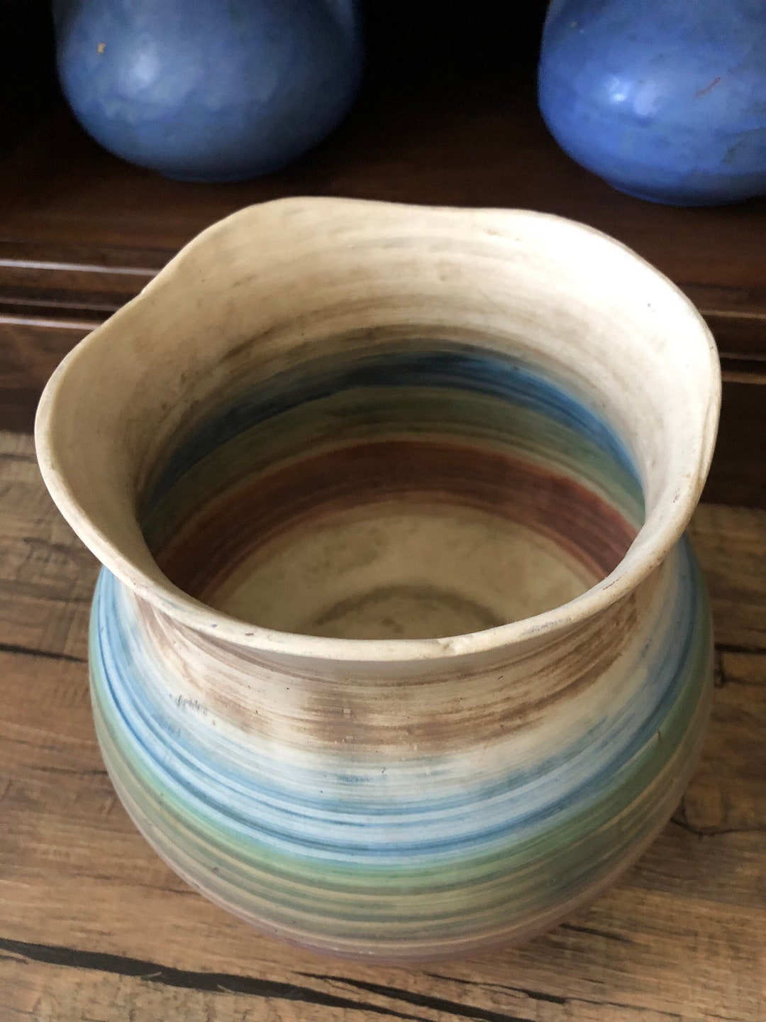 Cerámica vintage grande de arte del suroeste mate Alrun Guest Heager ...