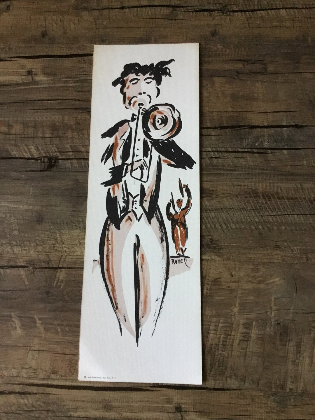 Vintage Art Fred Roner Print Trumpet Player New York City - Etsy