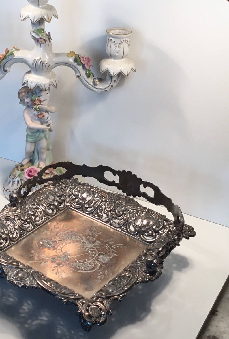 Antique Silver Basket James W Tufts Quadruple Plate Boston - Etsy